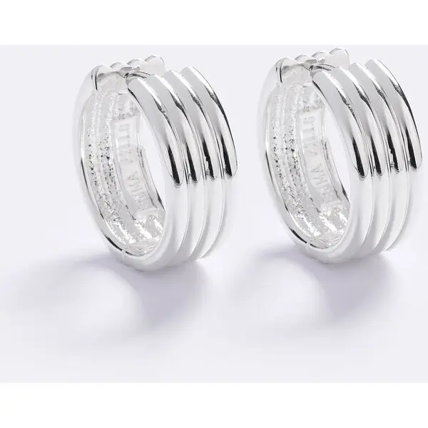 EMMA PILLS Bondi Waves Hoops - Silver
