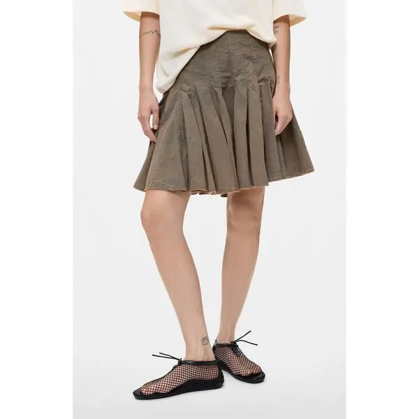 Desigual Pleated Cotton Miniskirt