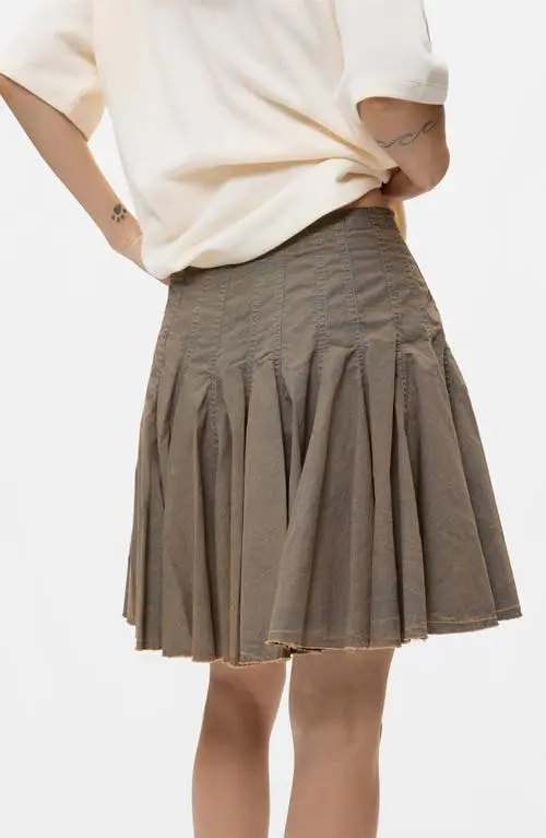 Desigual Pleated Cotton Miniskirt