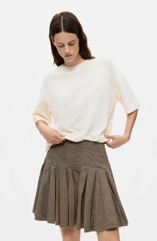Desigual Pleated Cotton Miniskirt