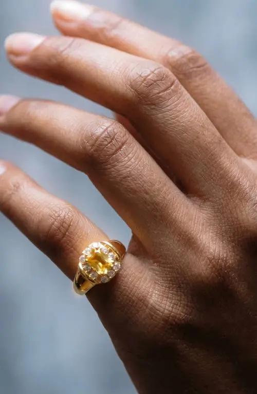 THE M JEWELERS Yellow Cubic Zirconia Pinky Ring