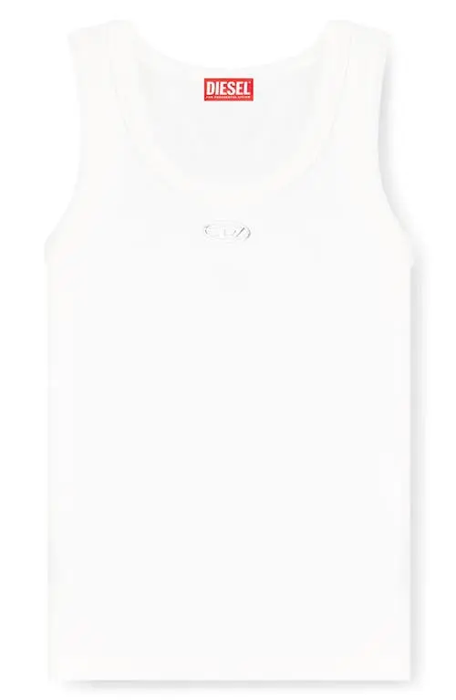 DIESEL® Metallic Oval D Cutout Rib Tank Top - Off/white