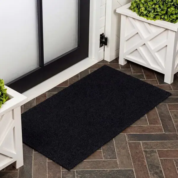 JONATHAN Y Peater Classic Casual Commercial Natural Coir Indoor/outdoor Mat - Black