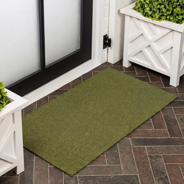 JONATHAN Y Peater Classic Casual Commercial Natural Coir Indoor/outdoor Mat - Green