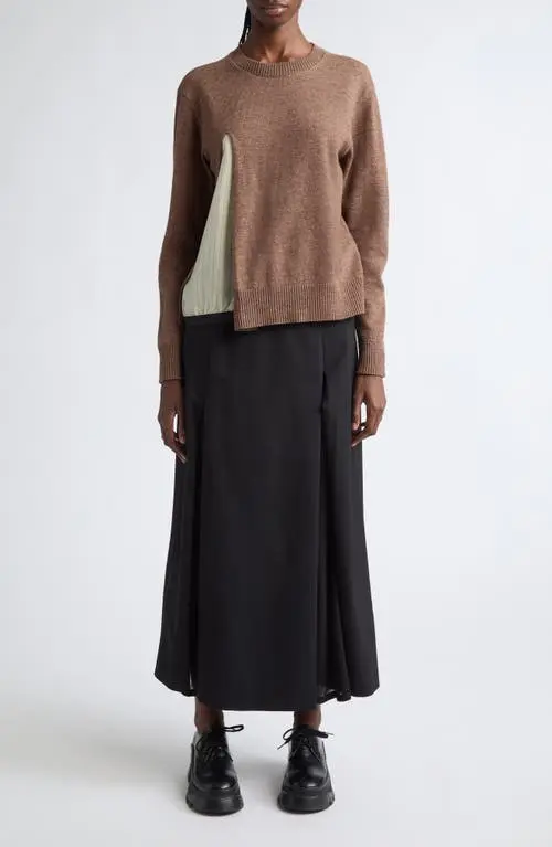 Undercover Wool Blend Sweater With Woven Panel