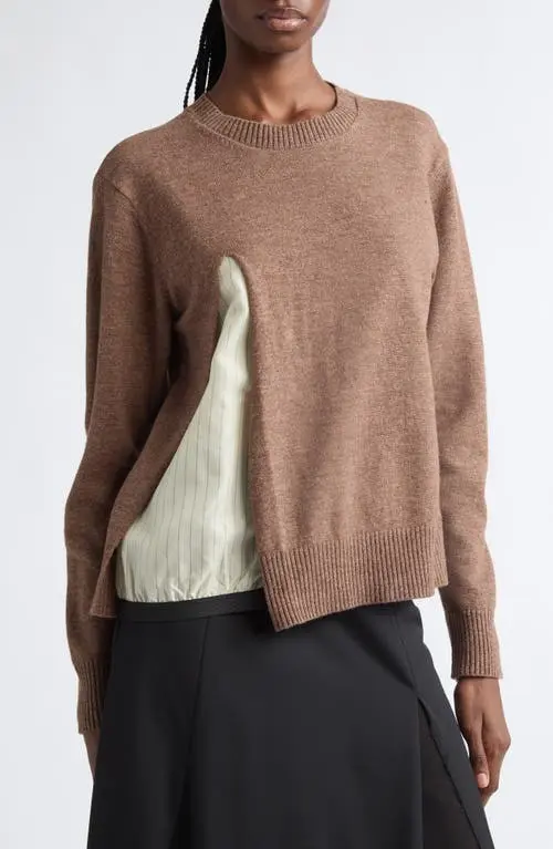 Undercover Wool Blend Sweater With Woven Panel