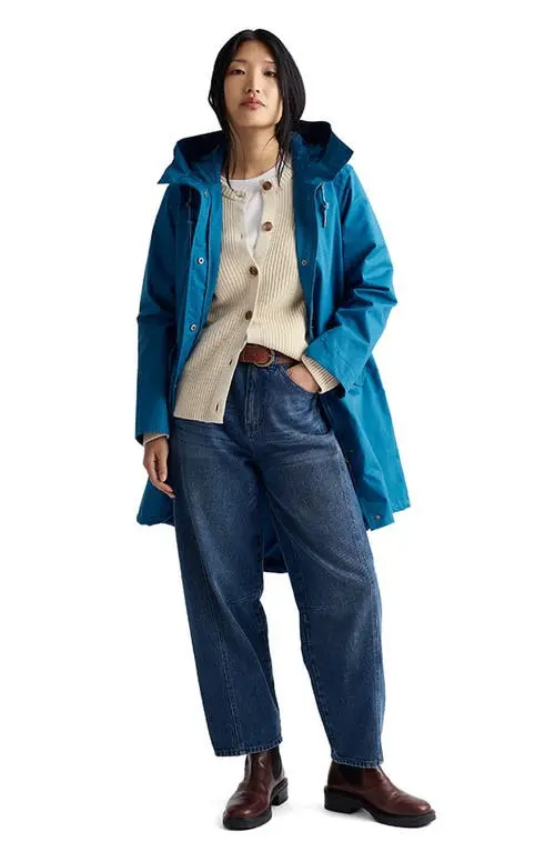 SEASALT CORNWALL Waterproof Hooded Linen & Cotton Coat