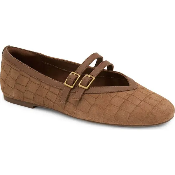 REISS Eliza Mary Jane Flat - Tan