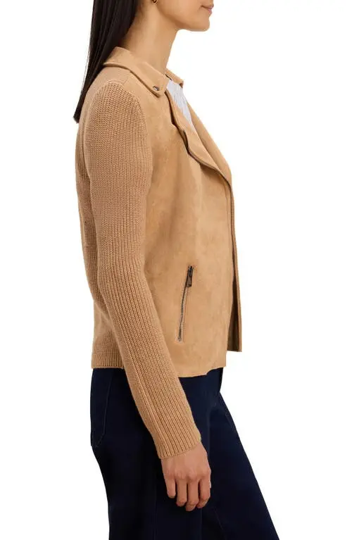 NIC+ZOE Mixed Media Moto Jacket