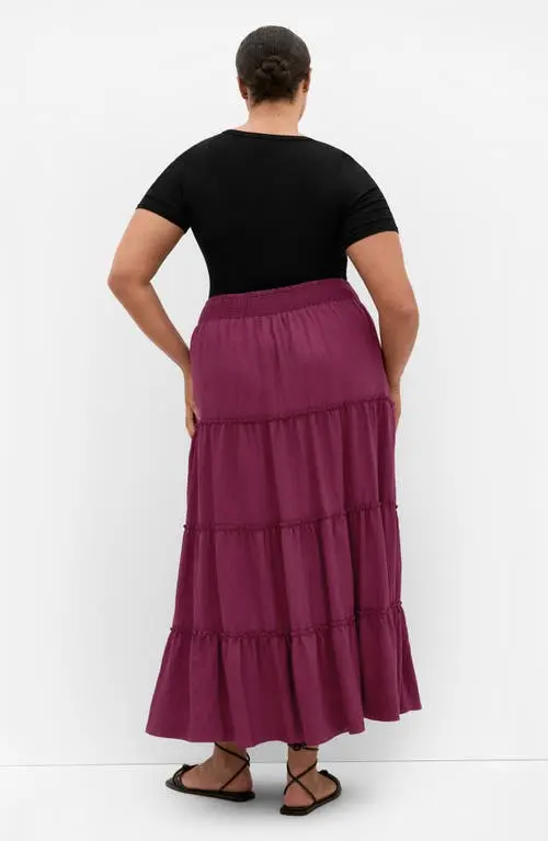 City Chic Boho Tiered Maxi Skirt