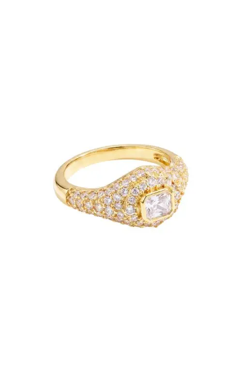 THE M JEWELERS Emerald Cut Cubic Zirconia Dome Ring - Gold