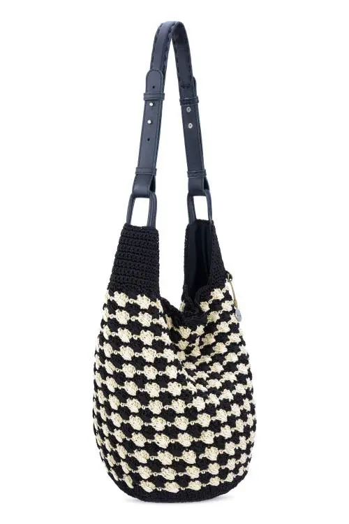 THE SAK Los Feliz Hobo Bag - Black Ecru Shell