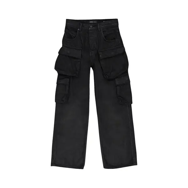 PURPLE BRAND Relaxed Double Cargo Skinny Jeans - Black
