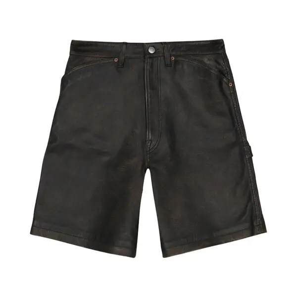 BRAIN DEAD X Coach Leather Shorts - Black