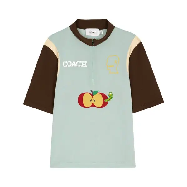 BRAIN DEAD X Coach Mesh Quarter Zip Top 'light - Green