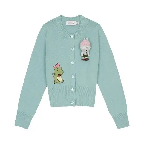 BRAIN DEAD Coach X Plush Character Cardigan