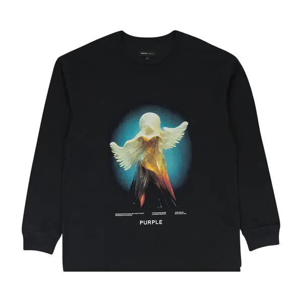 PURPLE BRAND Textured Jersey Long-sleeve Tee - Black