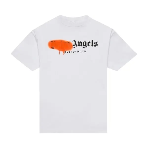 Palm Angels Beverly Hills Sprayed Tee /orange - White