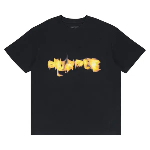 PURPLE BRAND Textured Jersey Short-sleeve Tee - Black