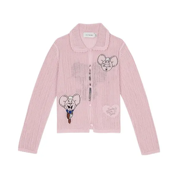 BRAIN DEAD X Coach Intarsia Kachi Mouse Knit Cardigan
