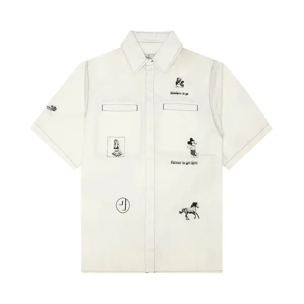 JUNGLES No Where Button Up 'birch