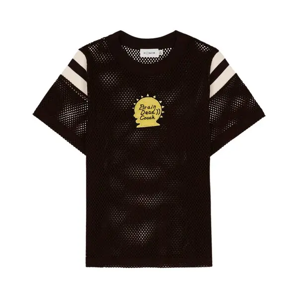 BRAIN DEAD X Coach Mesh Football T-shirt - Brown