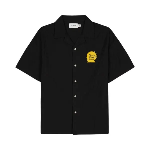 BRAIN DEAD X Coach Signature Camp Shirt - Black