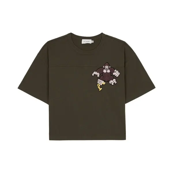 BRAIN DEAD X Coach Cropped Football T-shirt 'dark - Grey