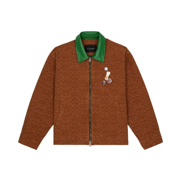 BRAIN DEAD X Coach Zip Front Blouson - Brown