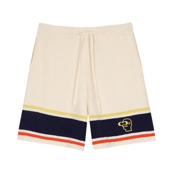 BRAIN DEAD X Coach Striped Knit Shorts Multicolor - Cream