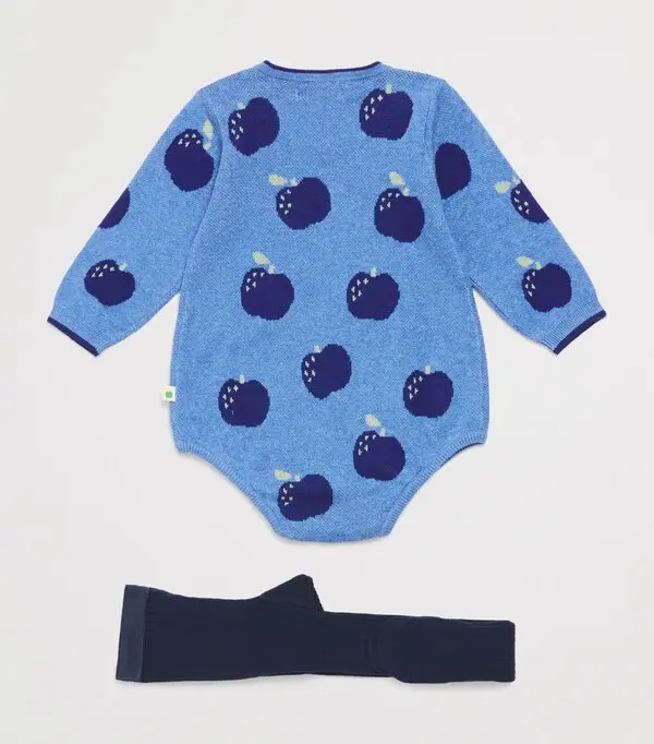 THE BONNIE MOB X Collégien Organic Cotton Jacquard Knit Bodysuit And Ribbed Tights Set