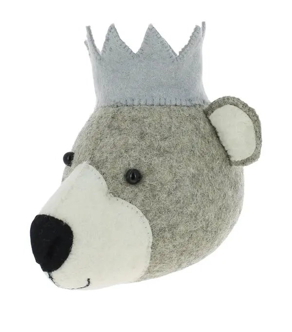 FIONA WALKER Mini Organic Wool Bear Head Decoration