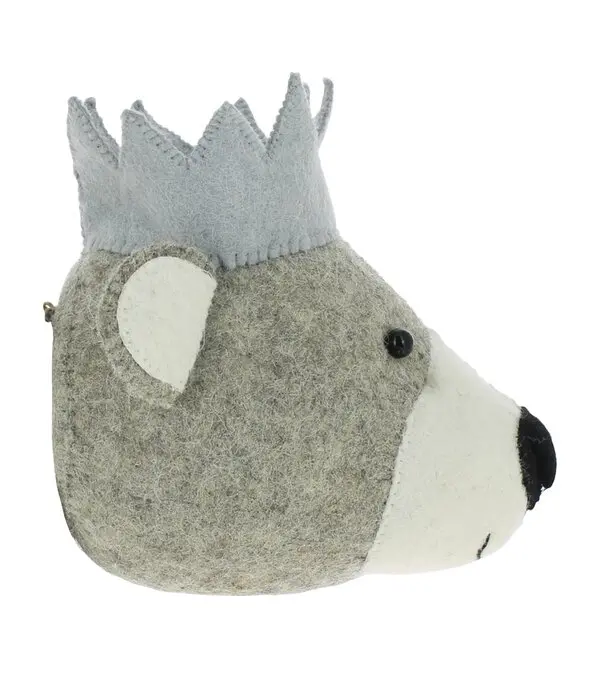 FIONA WALKER Mini Organic Wool Bear Head Decoration