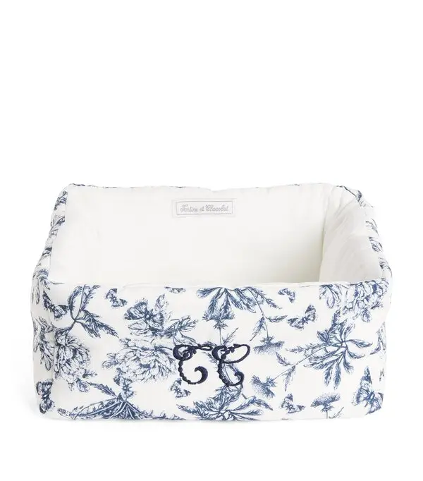 TARTINE ET CHOCOLAT Cotton Padded Storage Basket - Blue