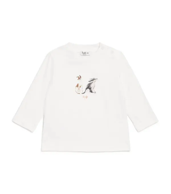 IL GUFO Cotton Dog Print T-shirt - Ivory