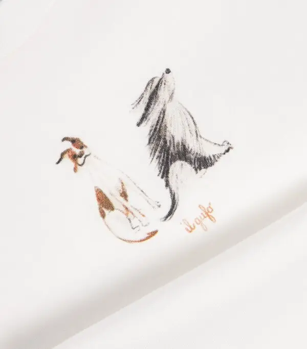 IL GUFO Cotton Dog Print T-shirt