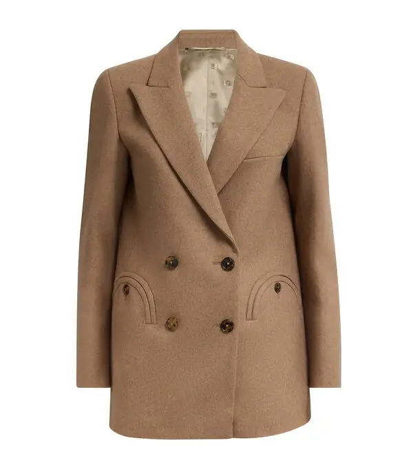 BLAZÉ MILANO Virgin Wool-cashmere Double-breasted Blazer - Beige