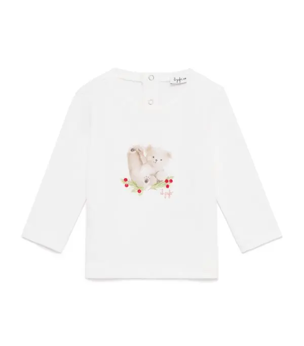 IL GUFO Cotton Bear Long-sleeve T-shirt - Ivory