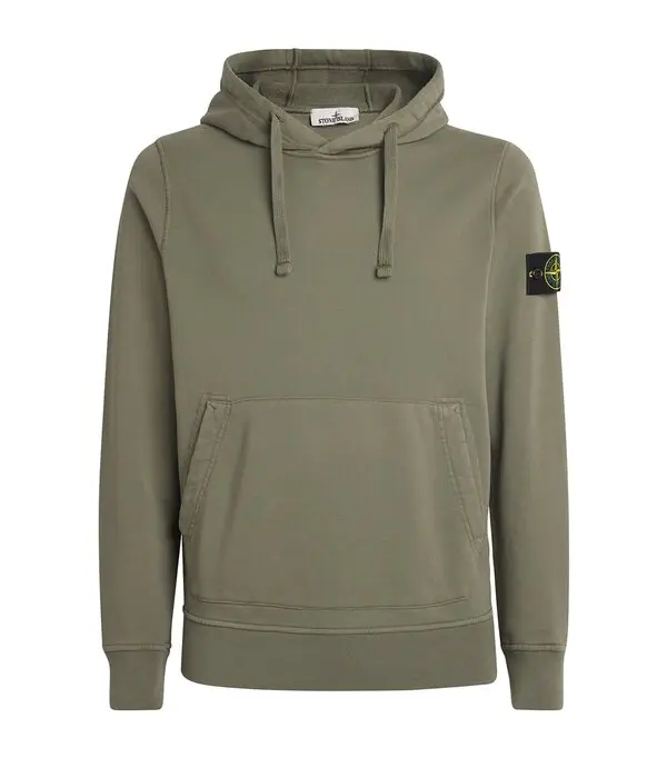 Stone Island Organic Cotton Fleece Hoodie - Green