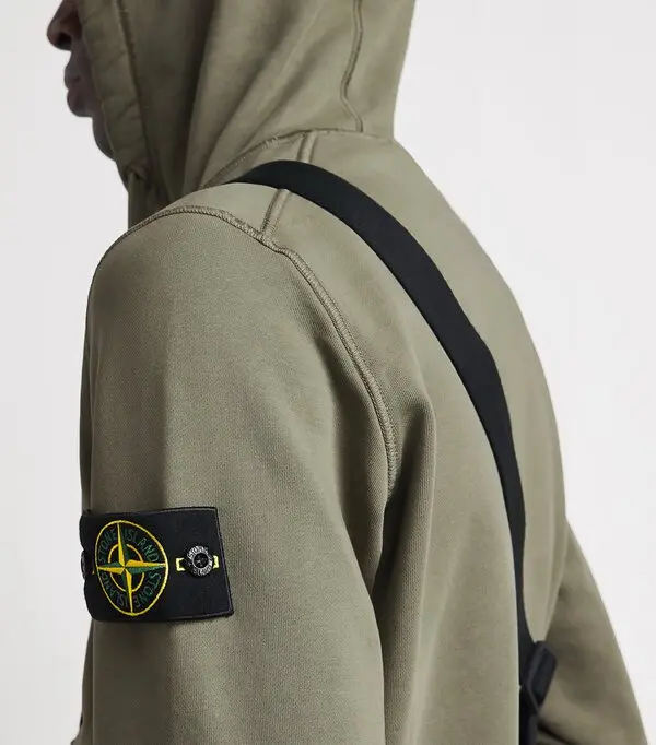 Stone Island Organic Cotton Fleece Hoodie - Green