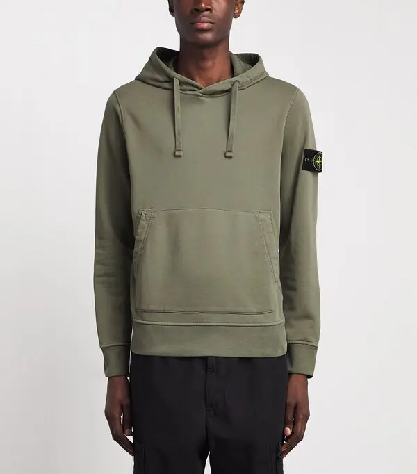 Stone Island Organic Cotton Fleece Hoodie - Green