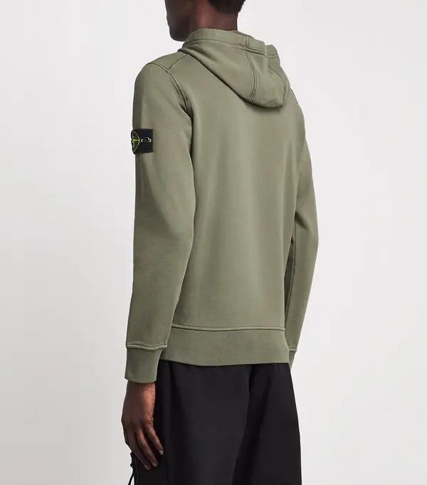 Stone Island Organic Cotton Fleece Hoodie - Green