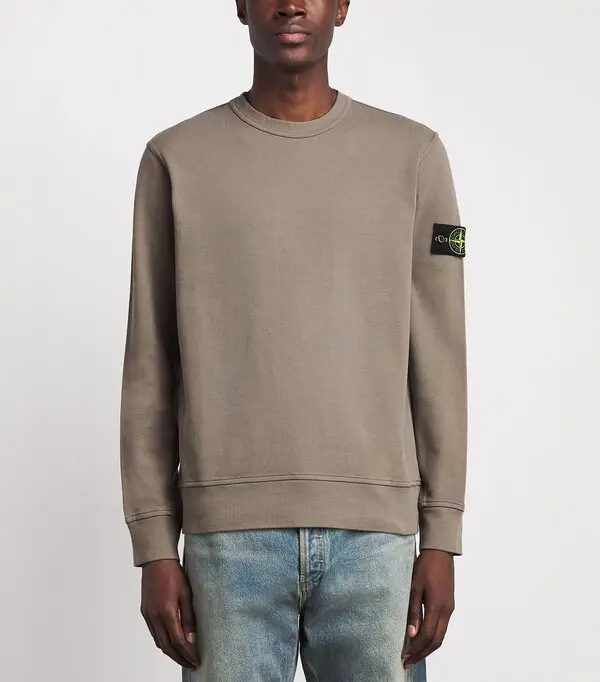 Stone Island Ribbed Compass Patch Sweatshirt