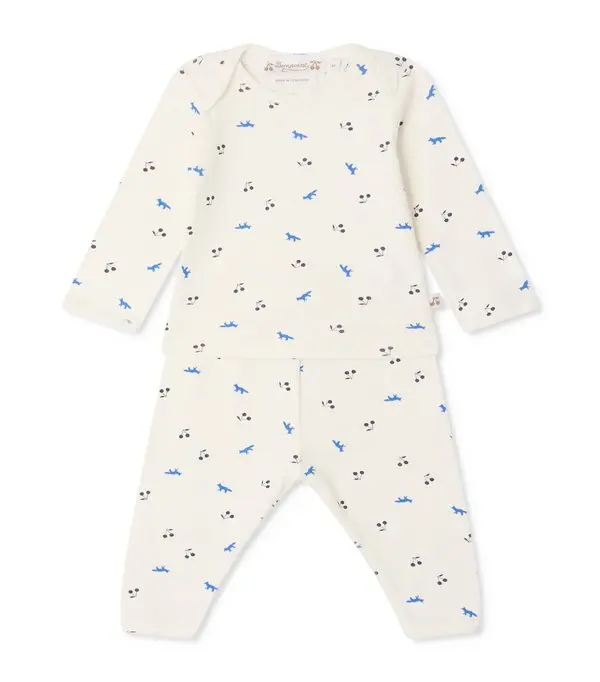 Bonpoint X Maison Kitsuné Cotton T-shirt And Leggings Set - White