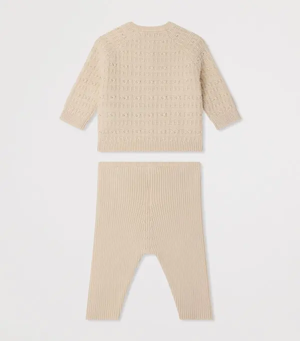 Bonpoint Cotton Cardigan And Trousers Set