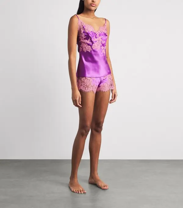 MARJOLAINE Silk Floral Lace Shorts