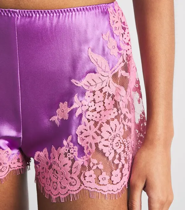 MARJOLAINE Silk Floral Lace Shorts