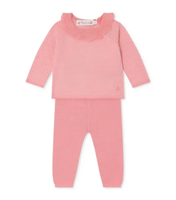 Bonpoint Cotton Anisa Sweater And Trousers Set - Pink