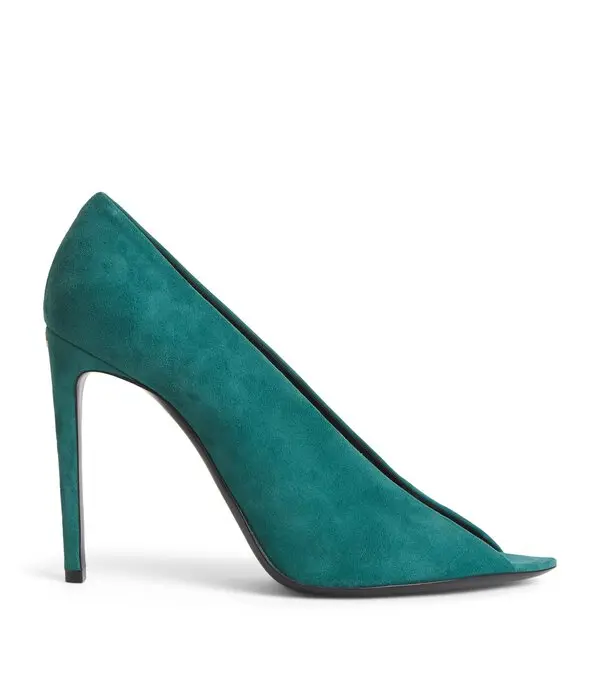 Valentino Garavani Suede Open-toe Pumps - Green