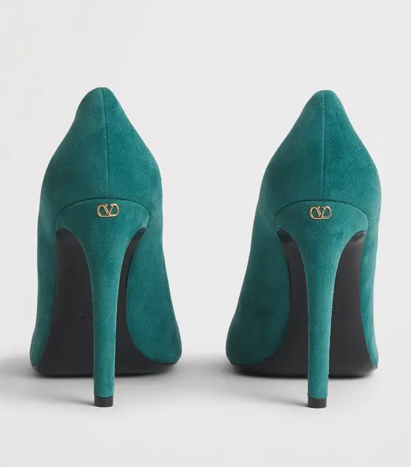 Valentino Garavani Suede Open-toe Pumps - Green